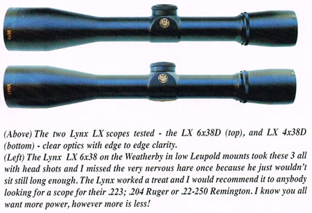 The new LX Series Scopes by Lynx Optics